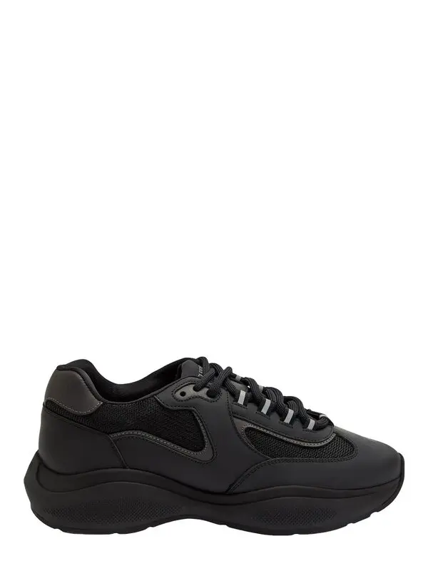 CLEENS Podium Panelled Mesh Sneakers - Black