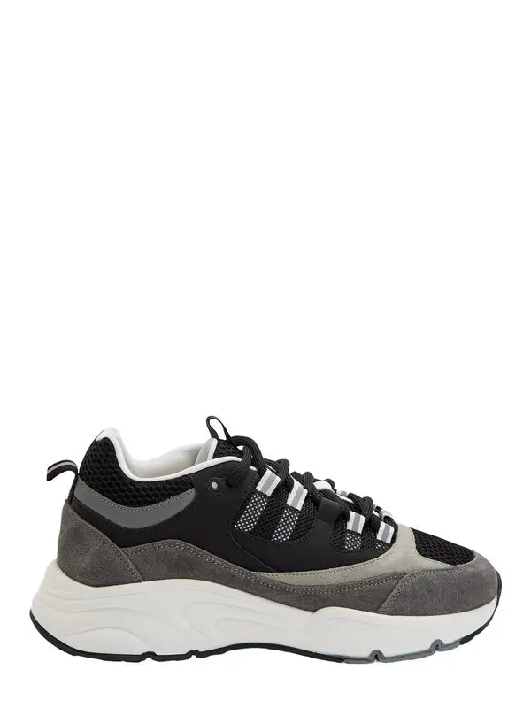 CLEENS Aero Panelled Mesh Sneakers - Black And White