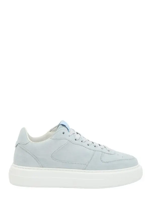 CLEENS Panelled Suede Court Sneakers - Blue