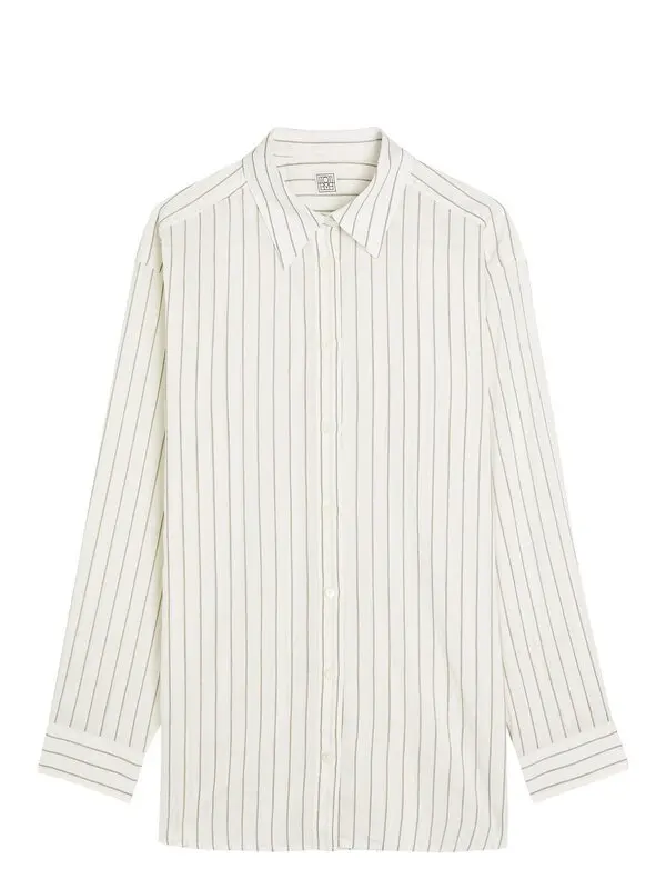 TOTEME Striped Woven Shirt - White