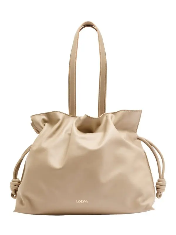 Loewe Flamenco Large Leather Tote - Sand