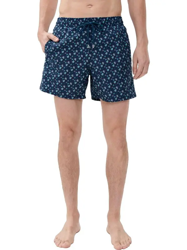 Vilebrequin Moorea Sea Turtle Print Swim Trunks - Paon