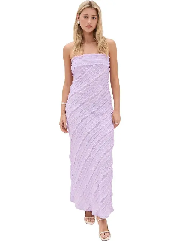 Endless Rose Strapless Ruffled Maxi Dress - Lilac
