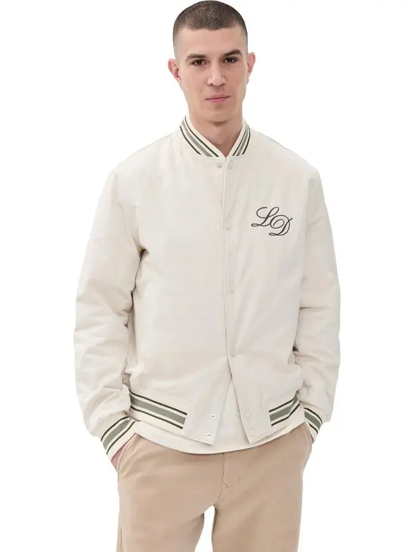 LES DEUX Tech Varsity Jacket - Ivory