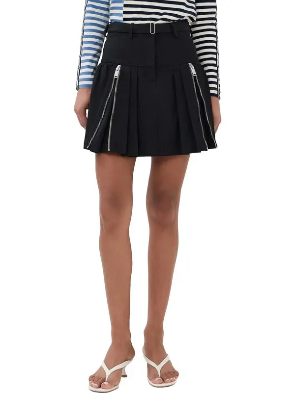 3.1 Phillip Lim Utility Double Zip Belted Mini Skirt - Black