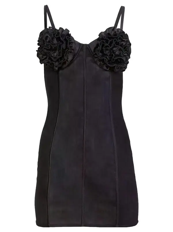 FLEUR DU MAL Rose Cup Mini Dress - Black