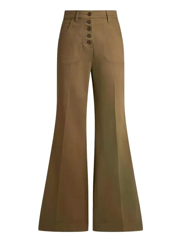 Etro Flared Leg Trousers - Brown