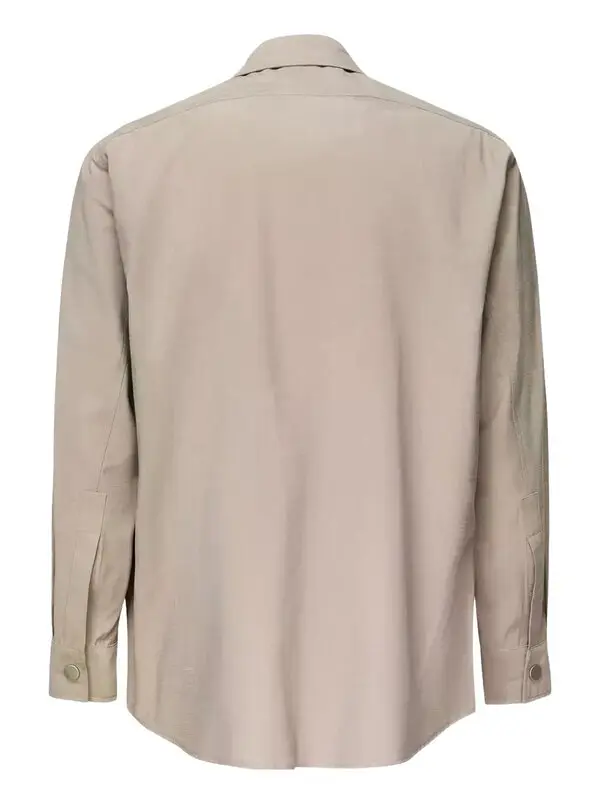 GIULIANO GALIANO Zip-front Patch-pocket Shirt - Neutrals