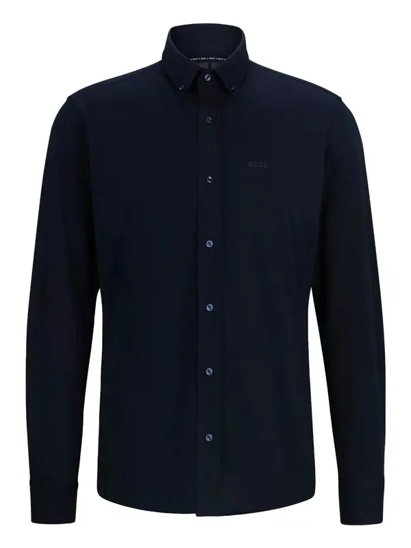BOSS Logo-print Jersey Shirt - Blue