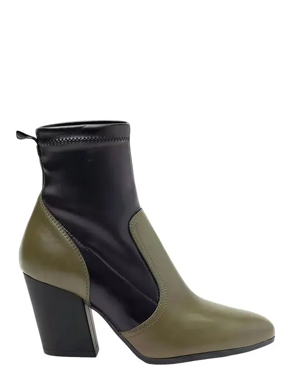 Hogan 80mm Two-tone Block-heel Boots - Green