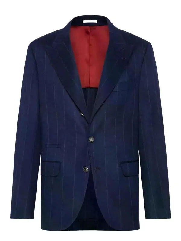 Brunello Cucinelli Chalk Stripe Blazer - Blue