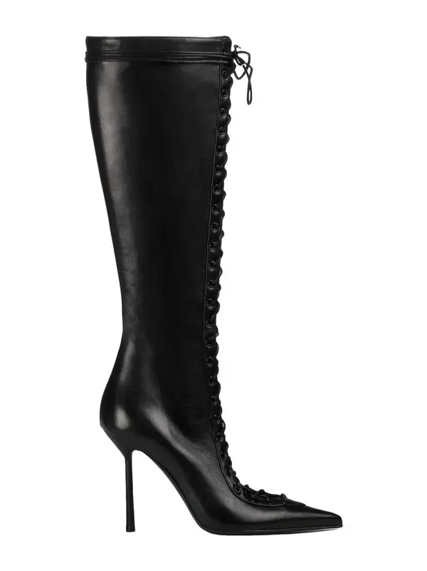 LE SILLA 100mm Colette Lace-up Pointed-toe Boots - Black