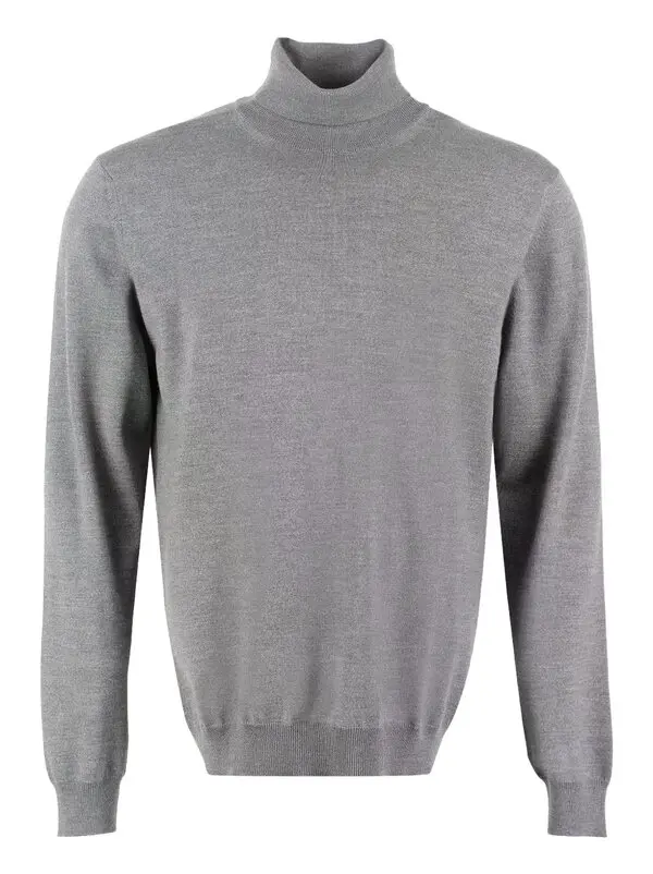THE (ALPHABET) Turtleneck Wool Sweater - Grey