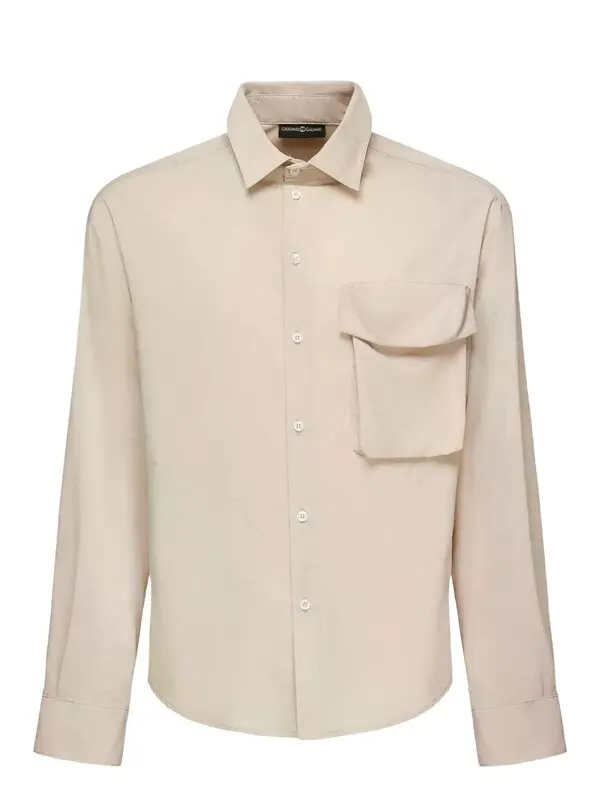 GIULIANO GALIANO Pocket Long-sleeve Shirt - Neutrals