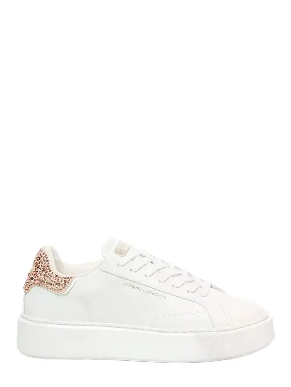 CRIME LONDON Crystal-embellished Platform Trainers - White