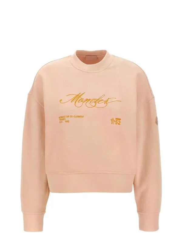 Moncler Embroidered Crew-neck Sweatshirt - Pink