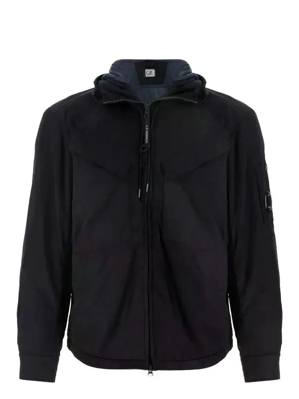 C.P. COMPANY Chrome Hooded Jacket With Pocket - Black