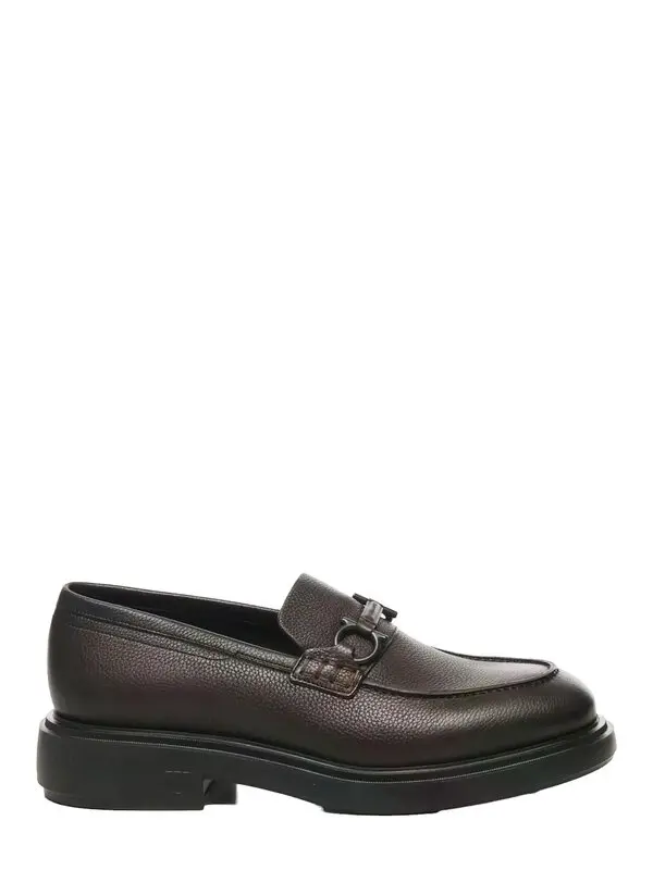 FERRAGAMO Gancini Detail Loafers - Brown