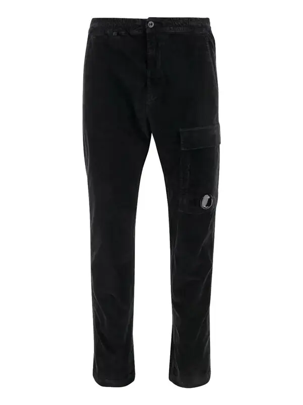 C.P. COMPANY Corduroy Cargo Trousers - Black