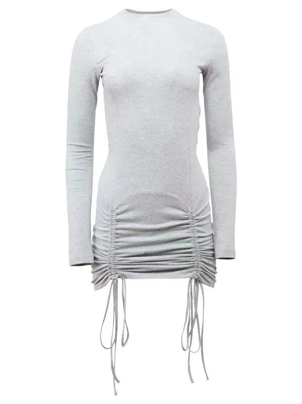 Fleur Du Mal Riley Long-sleeve Drawstring Dress - Grey