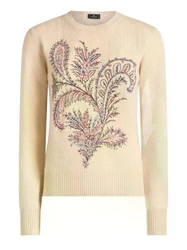 Etro Paisley-jacquard Sweater - Neutrals