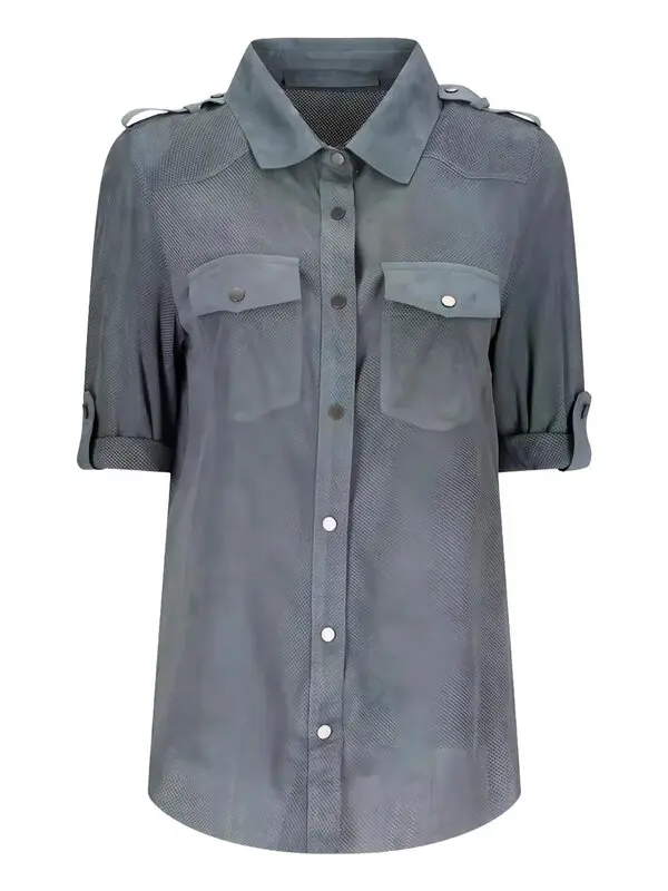 SALVATORE SANTORO Leather Shirt - Grey
