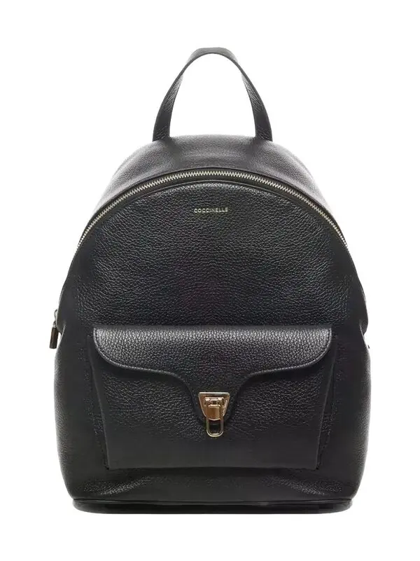 COCCINELLE Beat Flap-pocket Leather Backpack - Black