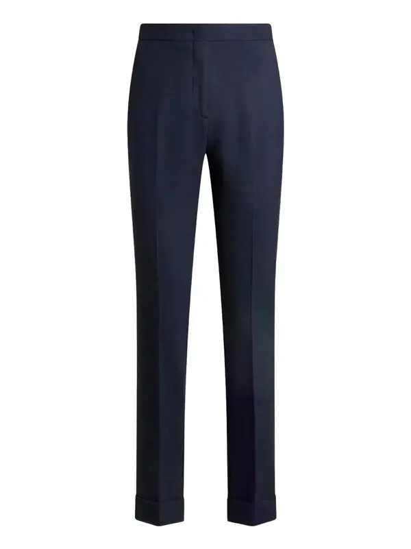 Etro Cropped Straight Leg Trousers - Blue