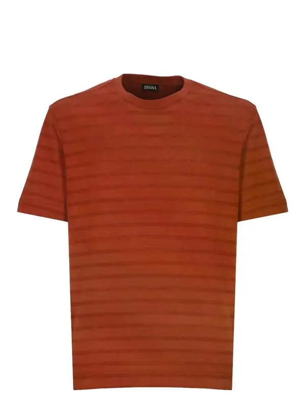 Zegna Striped Crew-neck T-shirt - Orange