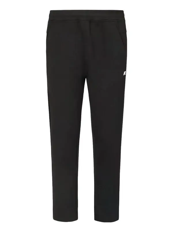 K-WAY Elasticated-waist Cotton-blend Trousers - Black