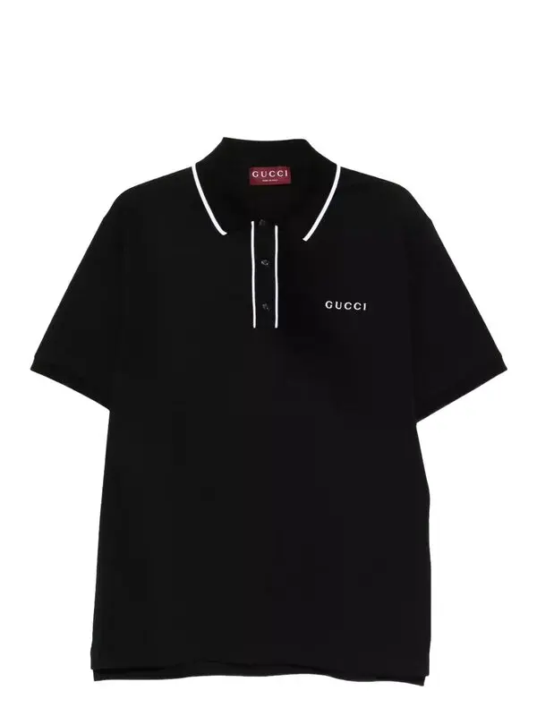 Gucci Tipped-collar Polo Shirt - Black