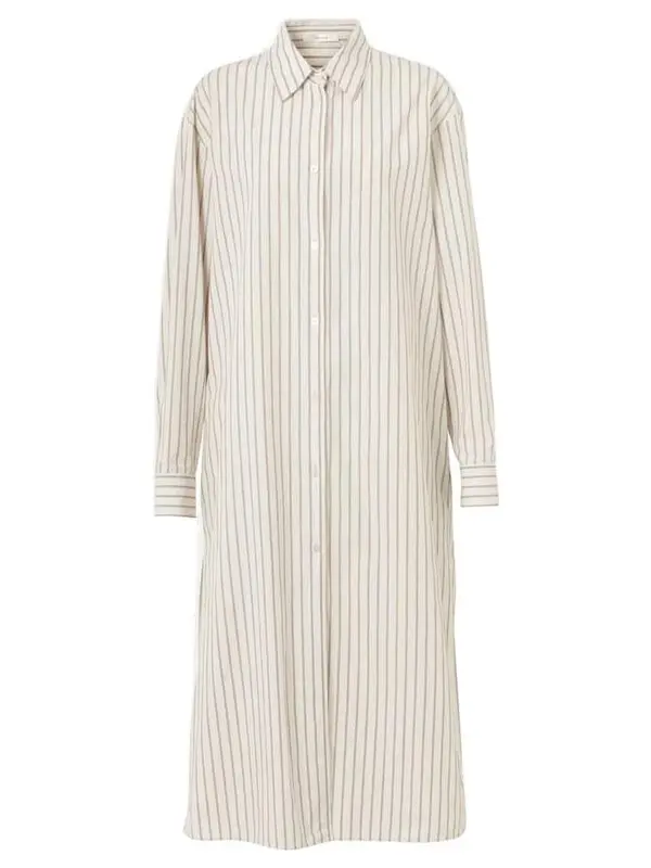 THE ROW Chihiro Striped Shirt Dress - Neutrals