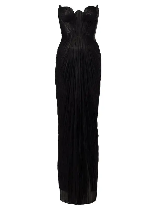 MARIA LUCIA HOHAN Jasleen Silk Tulle Corset Gown - Black