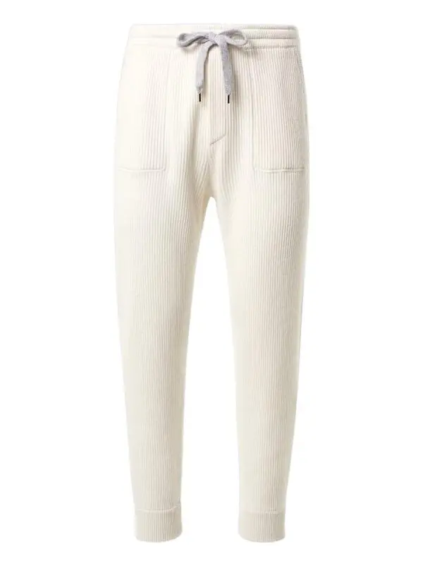 Brunello Cucinelli Cashmere-blend Sweatpants - White
