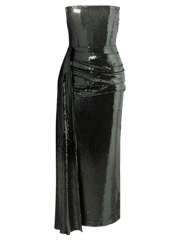 Alex Perry Draped Sequined Corset Dress - Green