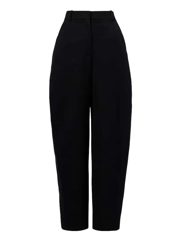 Givenchy Cocoon Wool Grain De Poudre Barrel-leg Pants - Black