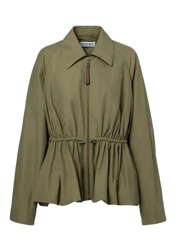 Loewe Ruched Cotton-blend Jacket - Green
