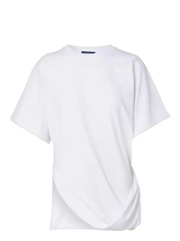 Sportmax Keras Asymmetric Cotton-blend T-shirt - White
