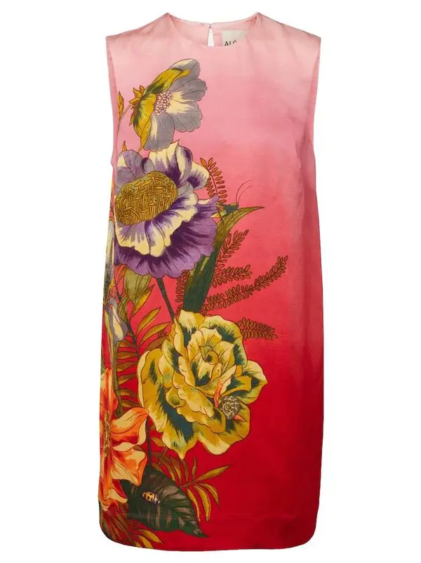 ALEMAIS Alémais Inez Ombré Linen-blend Minidress - Red