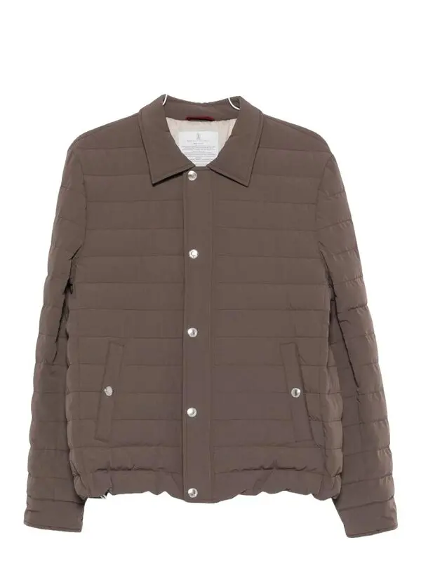 Brunello Cucinelli Nylon Short Down Jacket - Brown