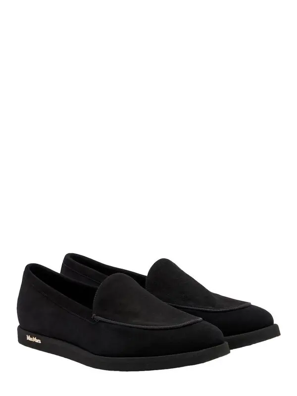 Max Mara Softmoc Suede Moccasins - Black