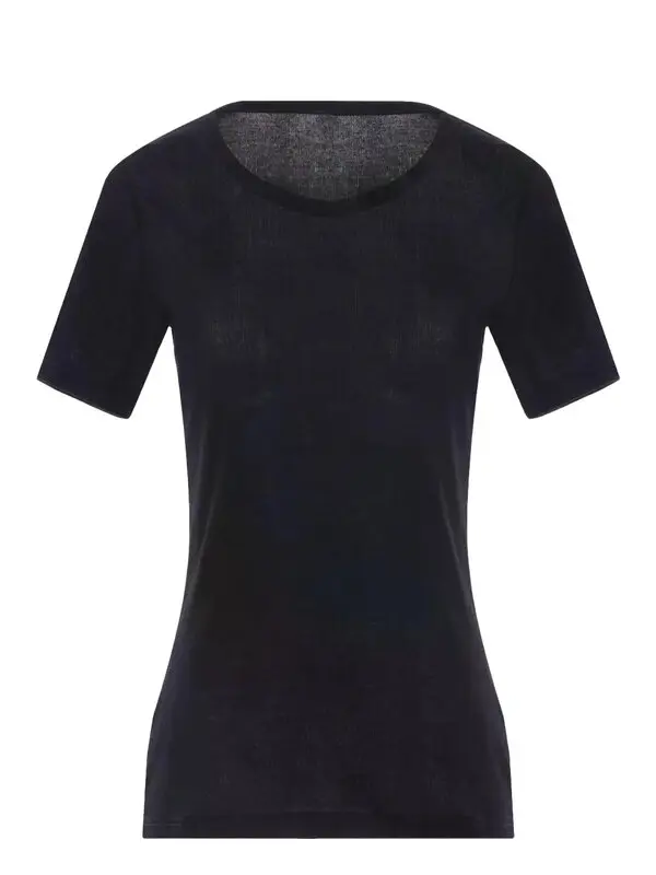 Yohji Yamamoto Ribbed Crew-neck T-shirt - Black