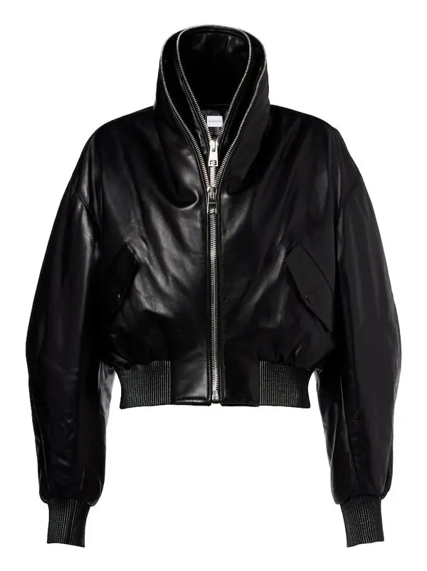 Givenchy Leather Bomber Jacket - Black