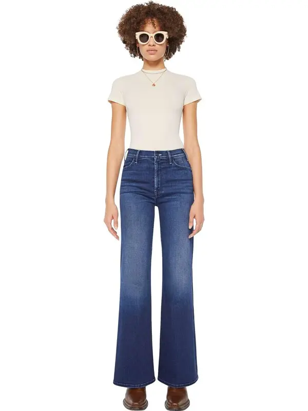 MOTHER The Hustler Roller Sneak Homecoming High Jeans - Blue