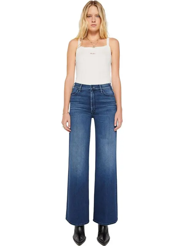 MOTHER The Hustler Roller Sneak Homecoming High Jeans - Blue