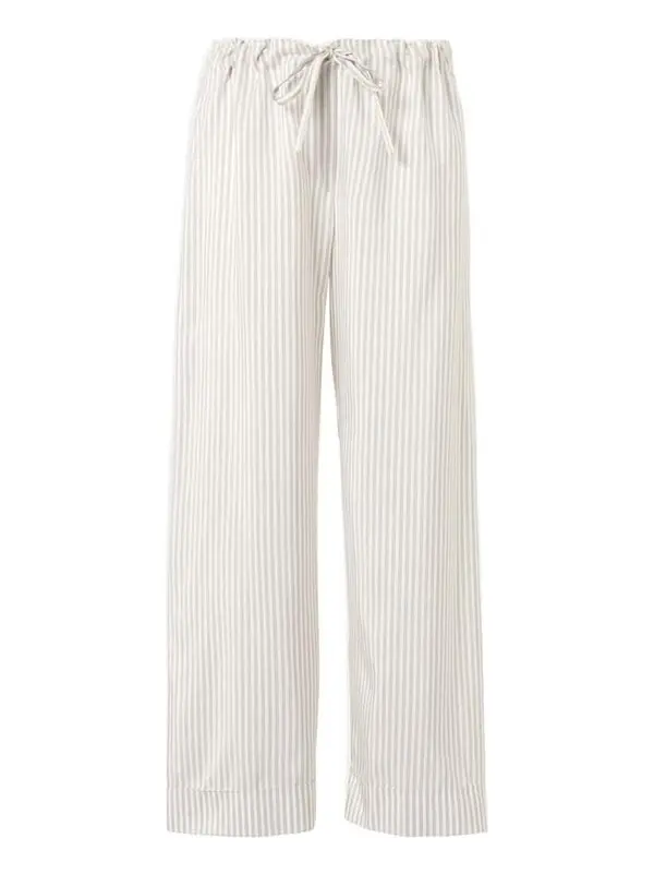 THE ROW Yayah Striped Silk Wide-leg Pants - White