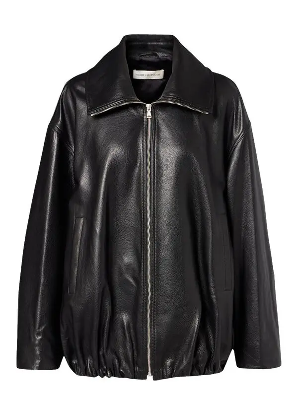 Nour Hammour Elisse Leather Jacket - Black