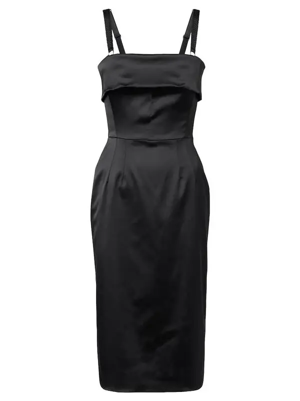 Dolce & Gabbana Satin Midi Dress - Black