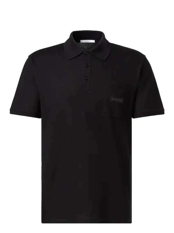 Givenchy Logo Cotton Piqué Polo Shirt - Black