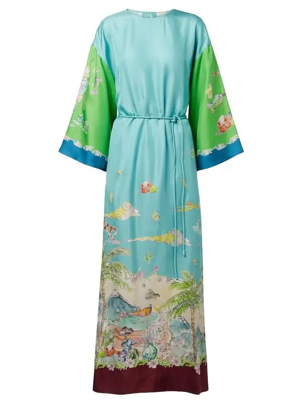ALEMAIS Daria Printed Silk Maxi Dress - Multicoloured